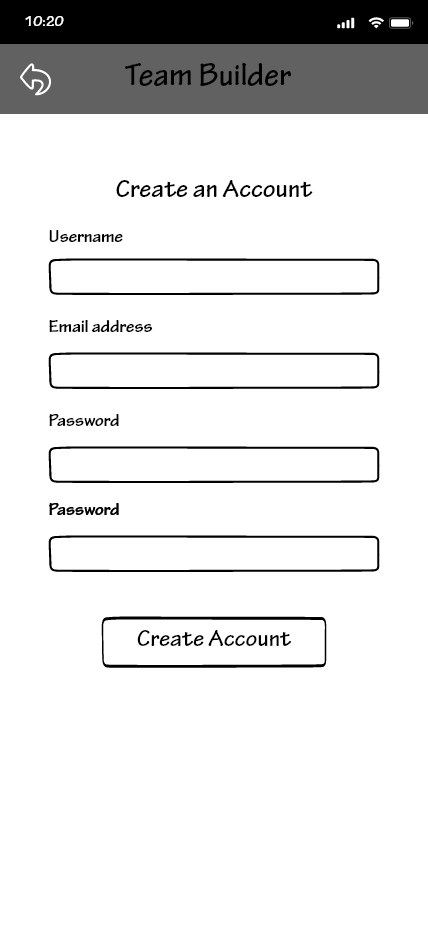 Phase II: Refining interaction and designing wireframes | team-builder