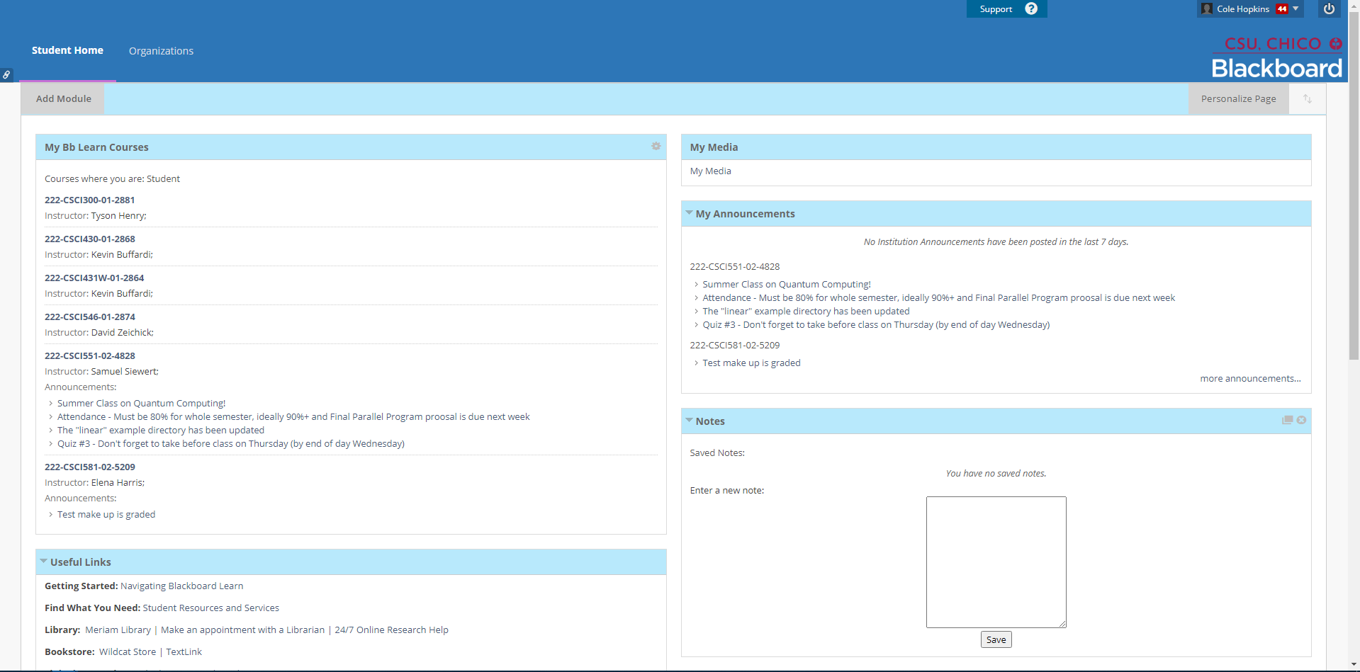 Blackboard Learn - User Experience (04/15/22) | ux-portfolio-Cole-Hop